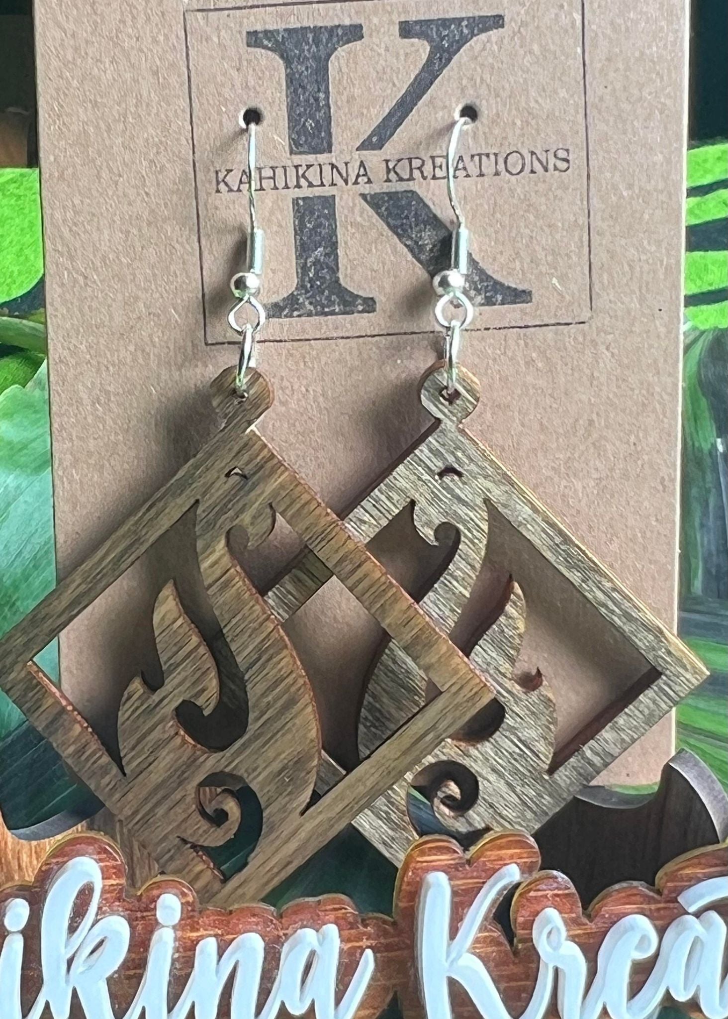 Earring Maori Fish Hook Diamond – Kahikinakreations